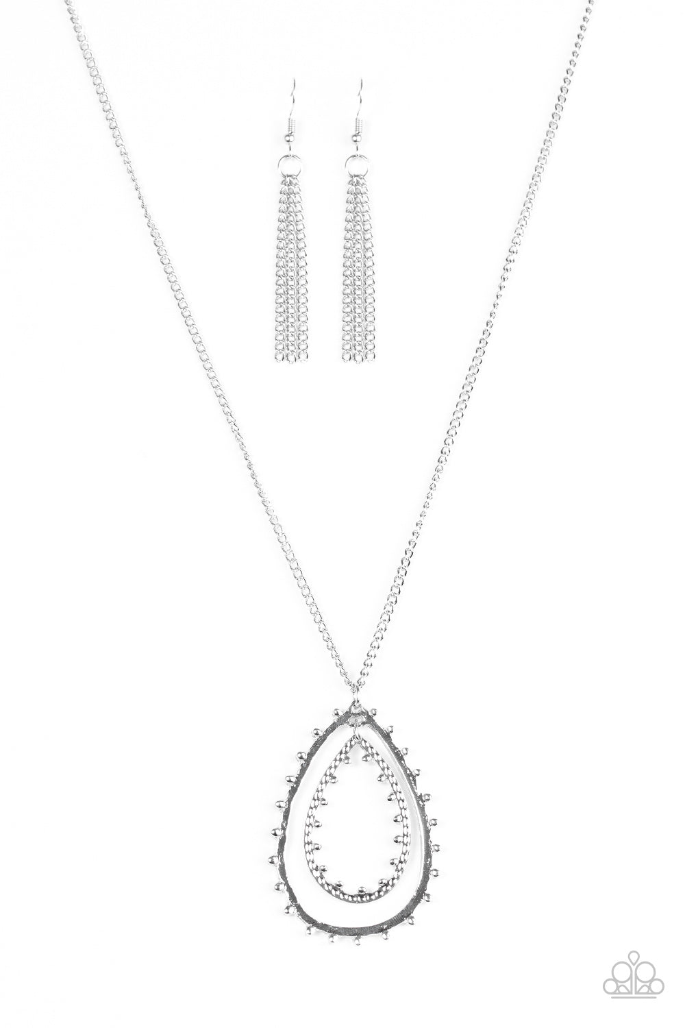 Paparazzi Drop-Dead Gorgeous Silver Necklace Set – Kelly's Treasure Trove